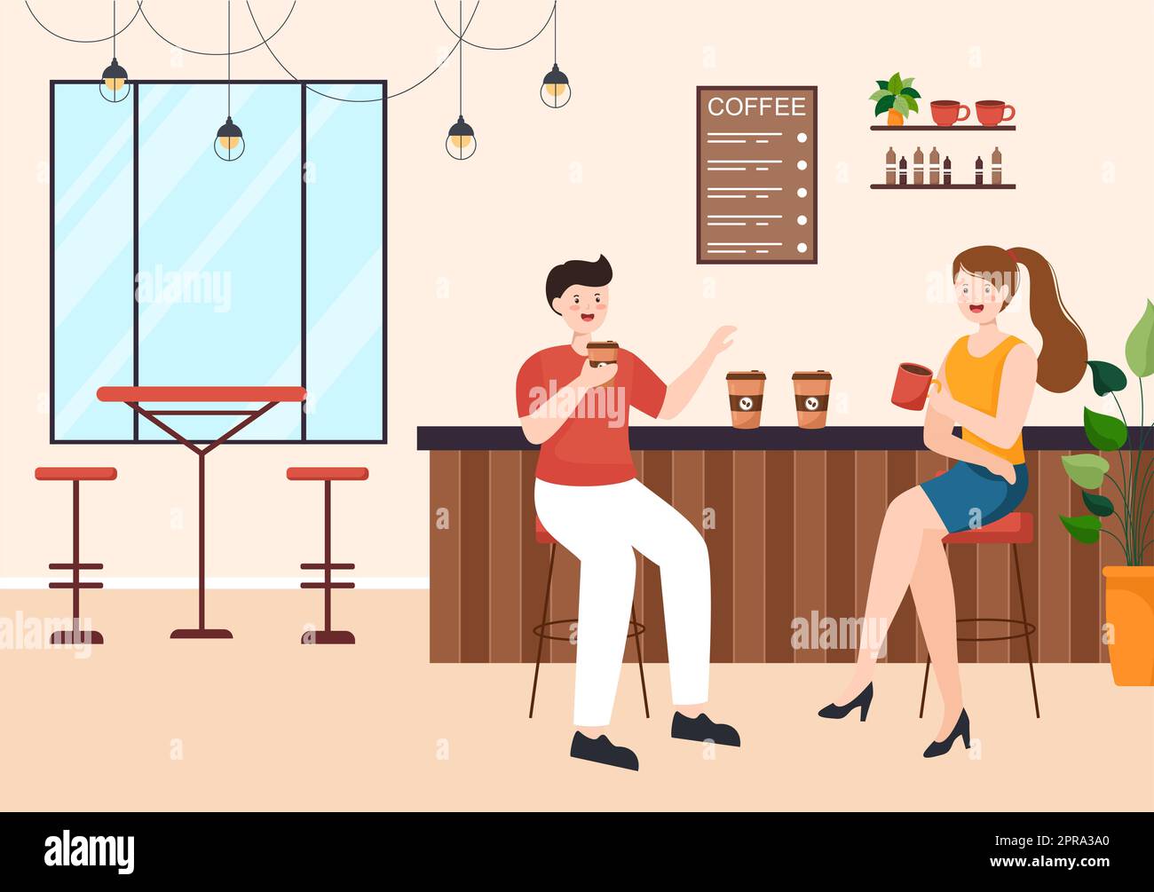 International Coffee Day on October 1st Flat Cartoon Illustration Hand ...