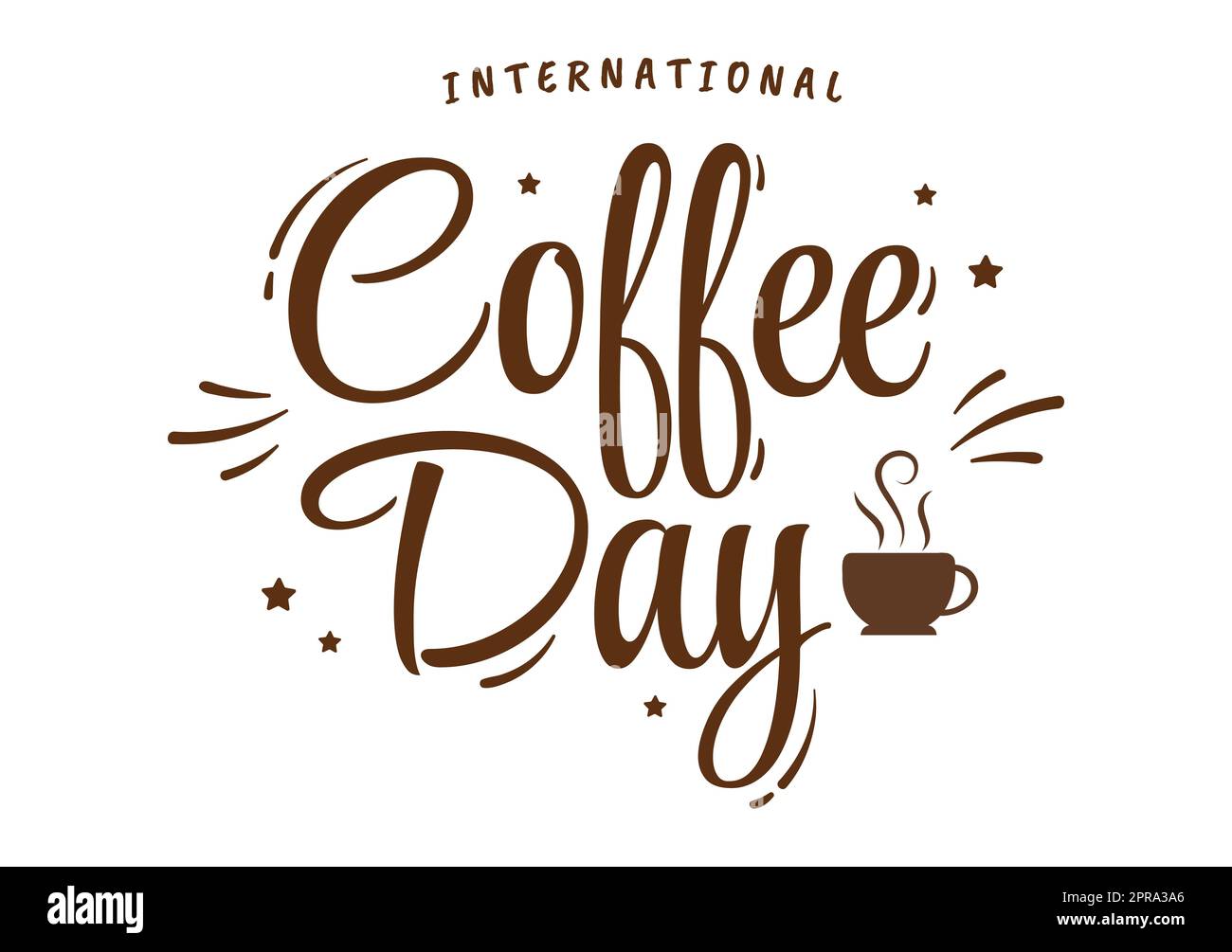 International Coffee Day on 1st October Hand Drawn Cartoon Flat ...