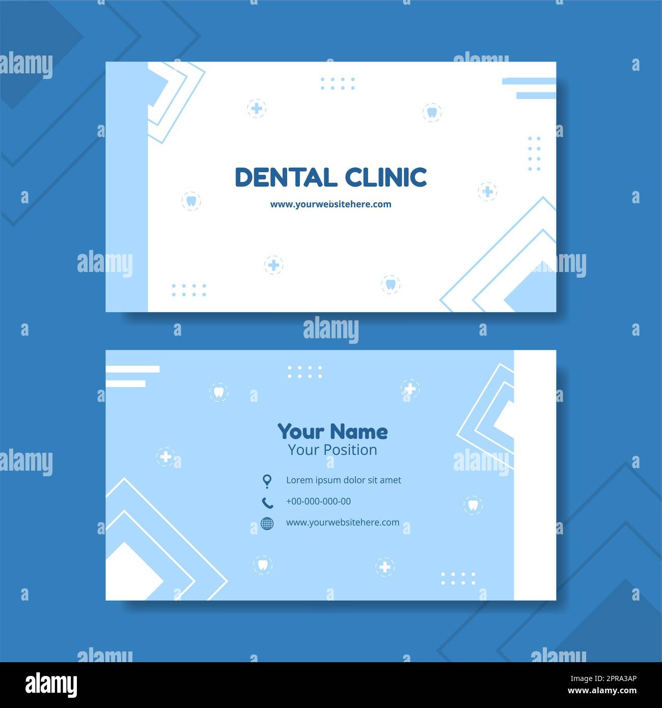 Dental Clinic Card Horizontal Template Hand Drawn Cartoon Flat ...