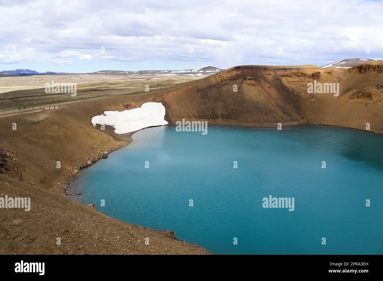 The crystal clear deep blue lake Krafla on Iceland Stock Photo - Alamy