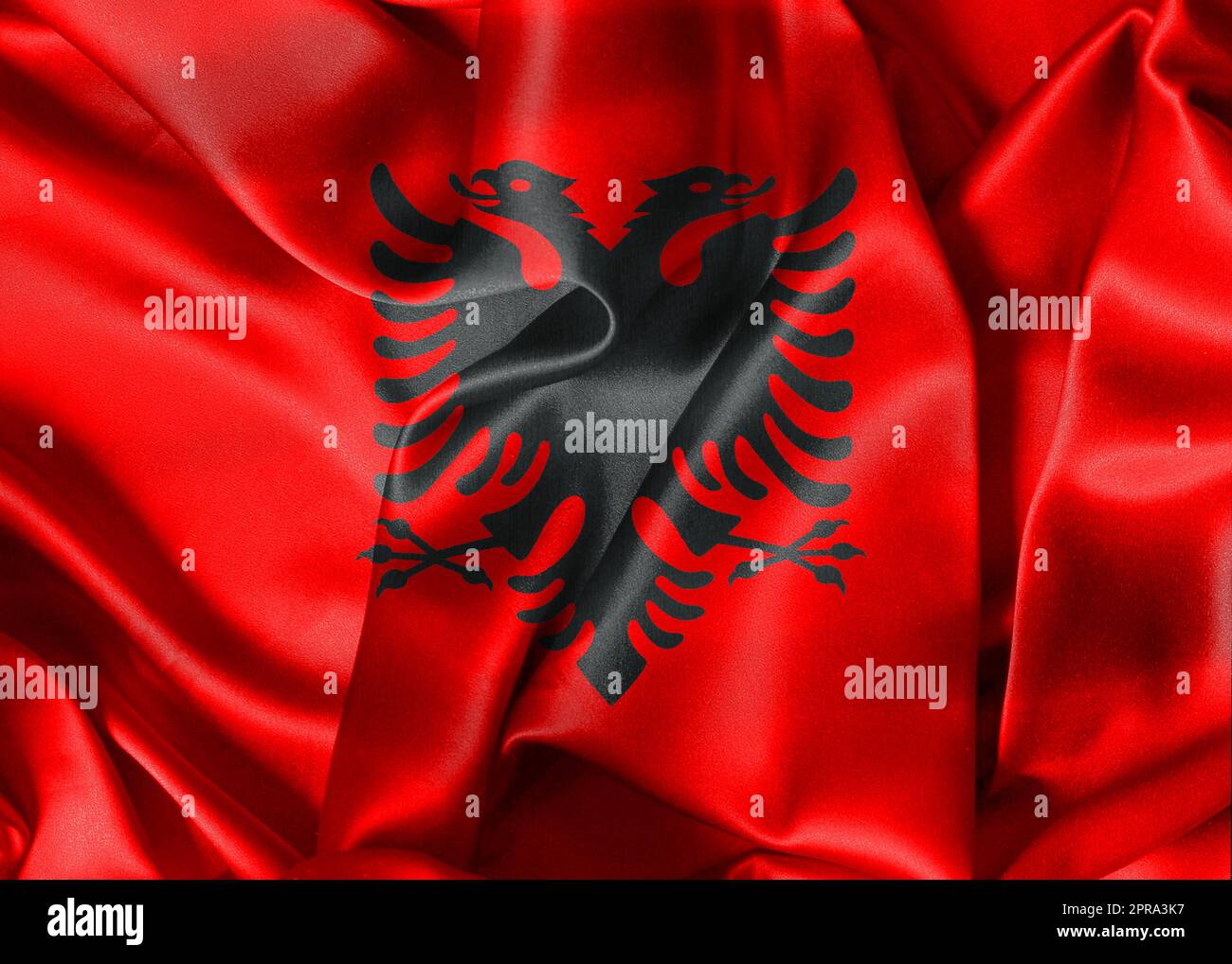 Albania realistic waving flag hi-res stock photography and images - Alamy