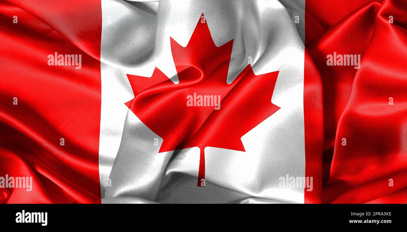 Realistic canada flag waving hi-res stock photography and images - Alamy