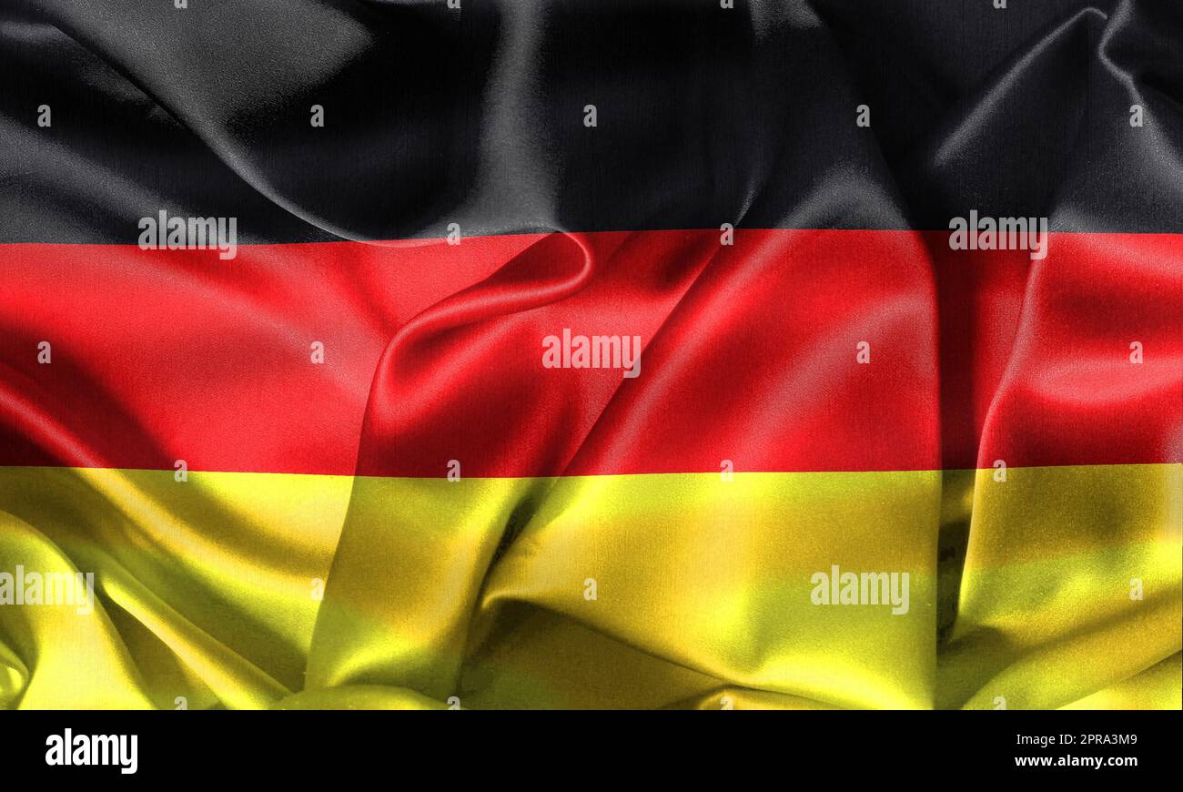 Germany flag - realistic waving fabric flag Stock Photo - Alamy