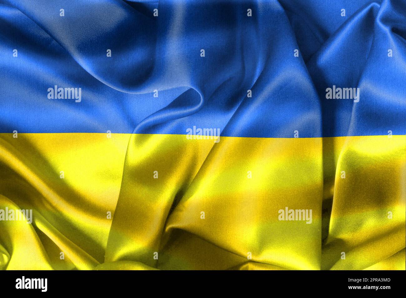 3D-Illustration of a Ukraine flag - realistic waving fabric flag Stock ...