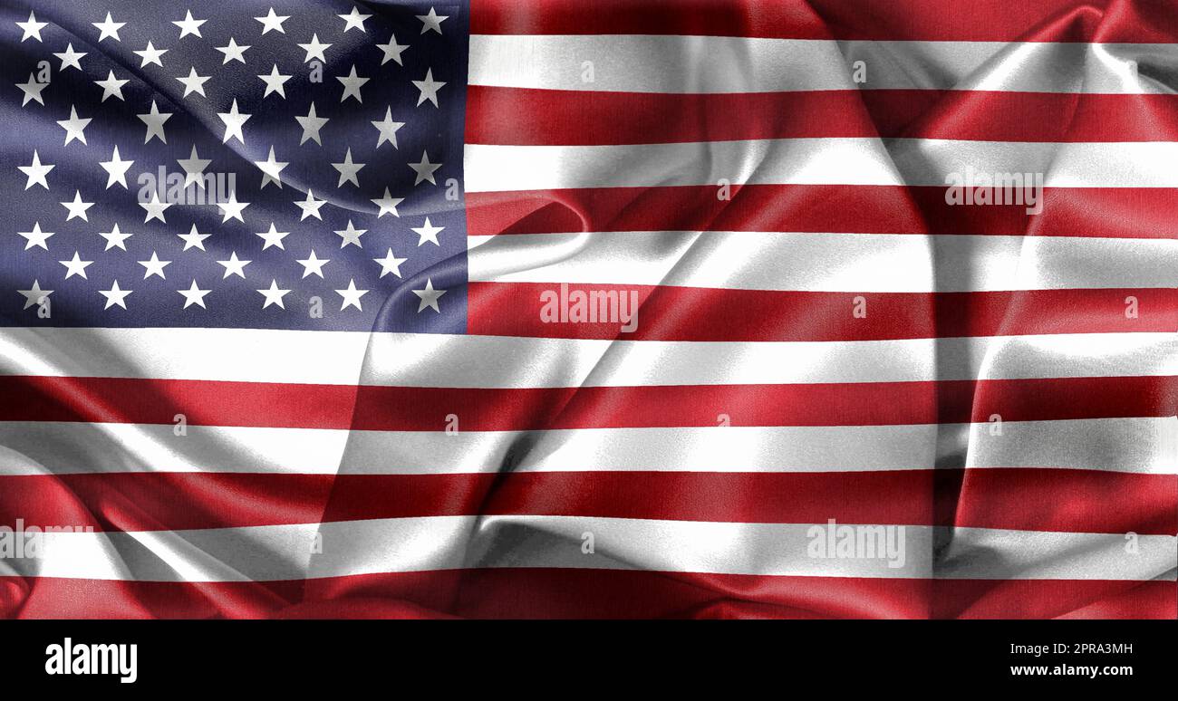 3D-Illustration of a USA flag - realistic waving fabric flag Stock ...