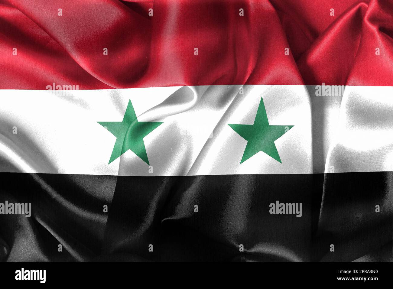 3D-Illustration of a Syria flag - realistic waving fabric flag Stock ...