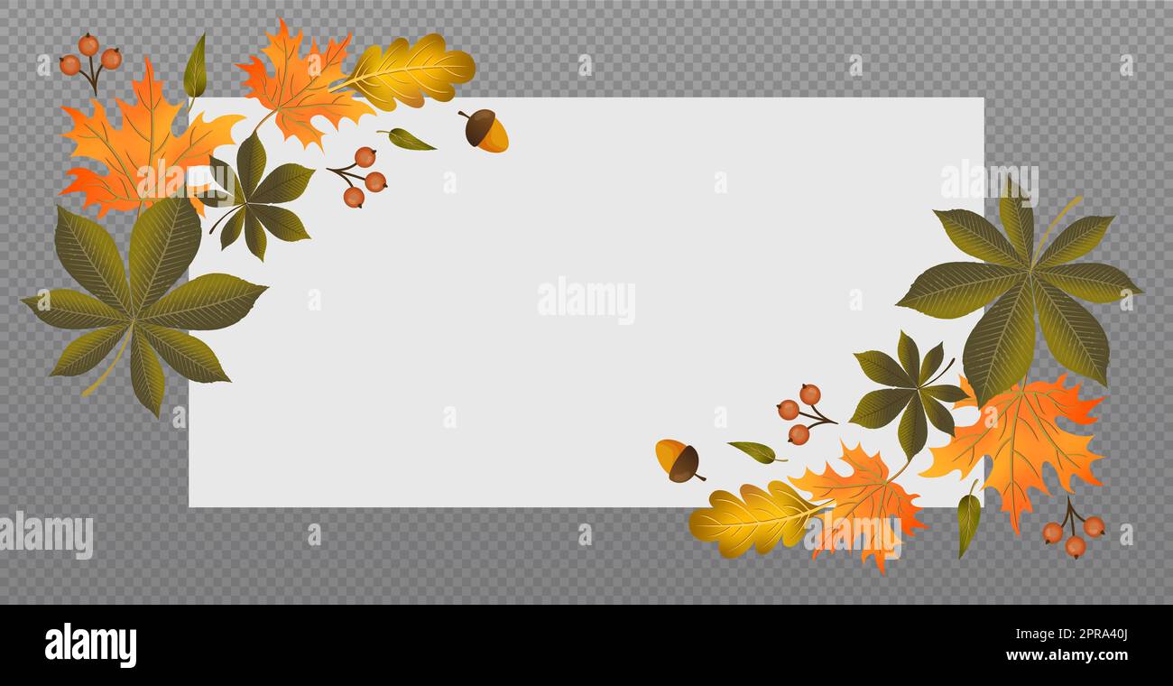 Autumn web template transparent background with a place for your text ...