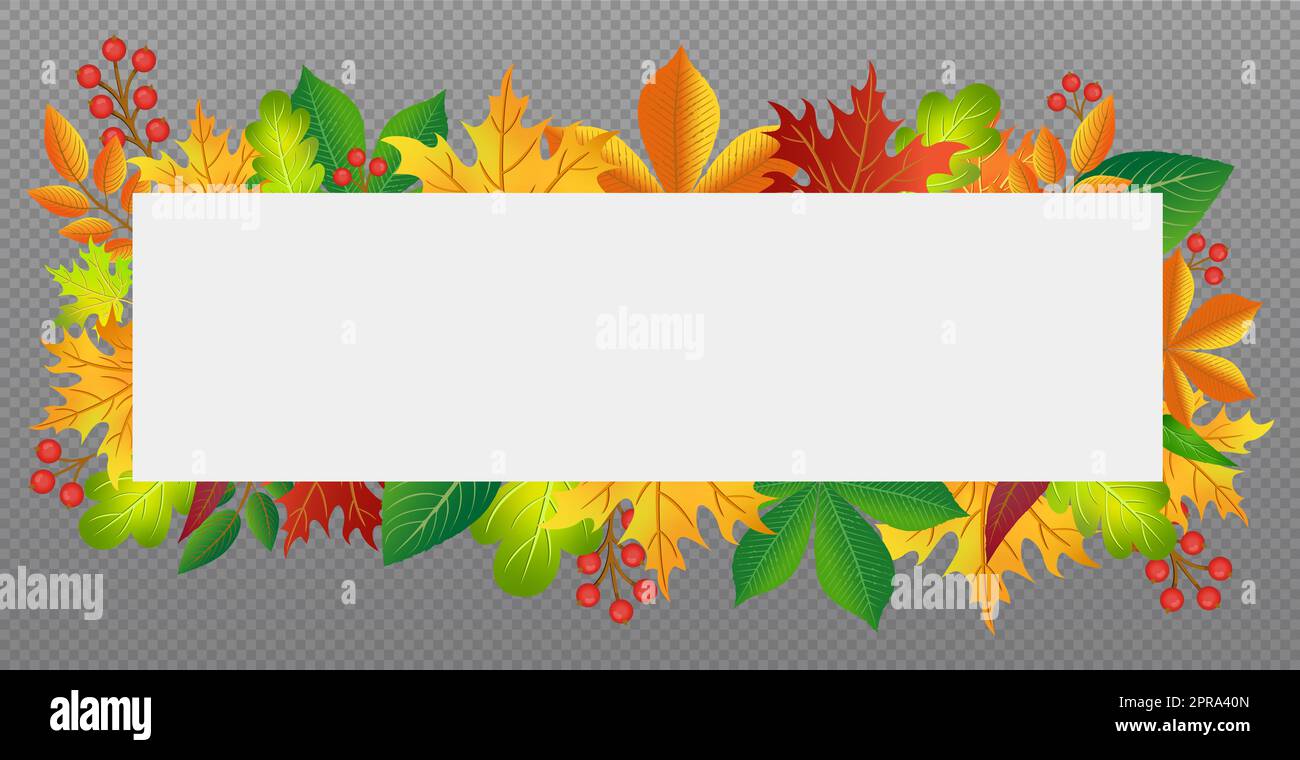 Autumn web template transparent background with a place for your text ...