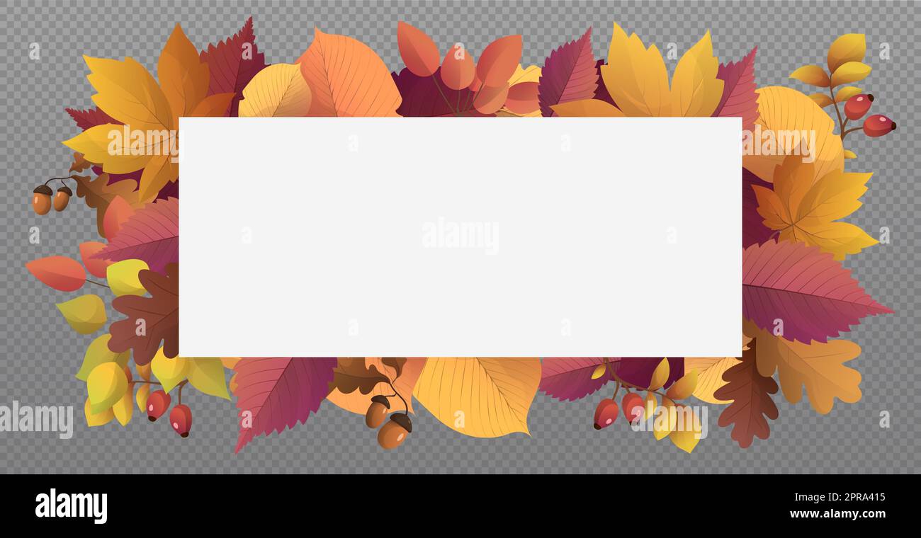 Autumn web template transparent background with a place for your text ...