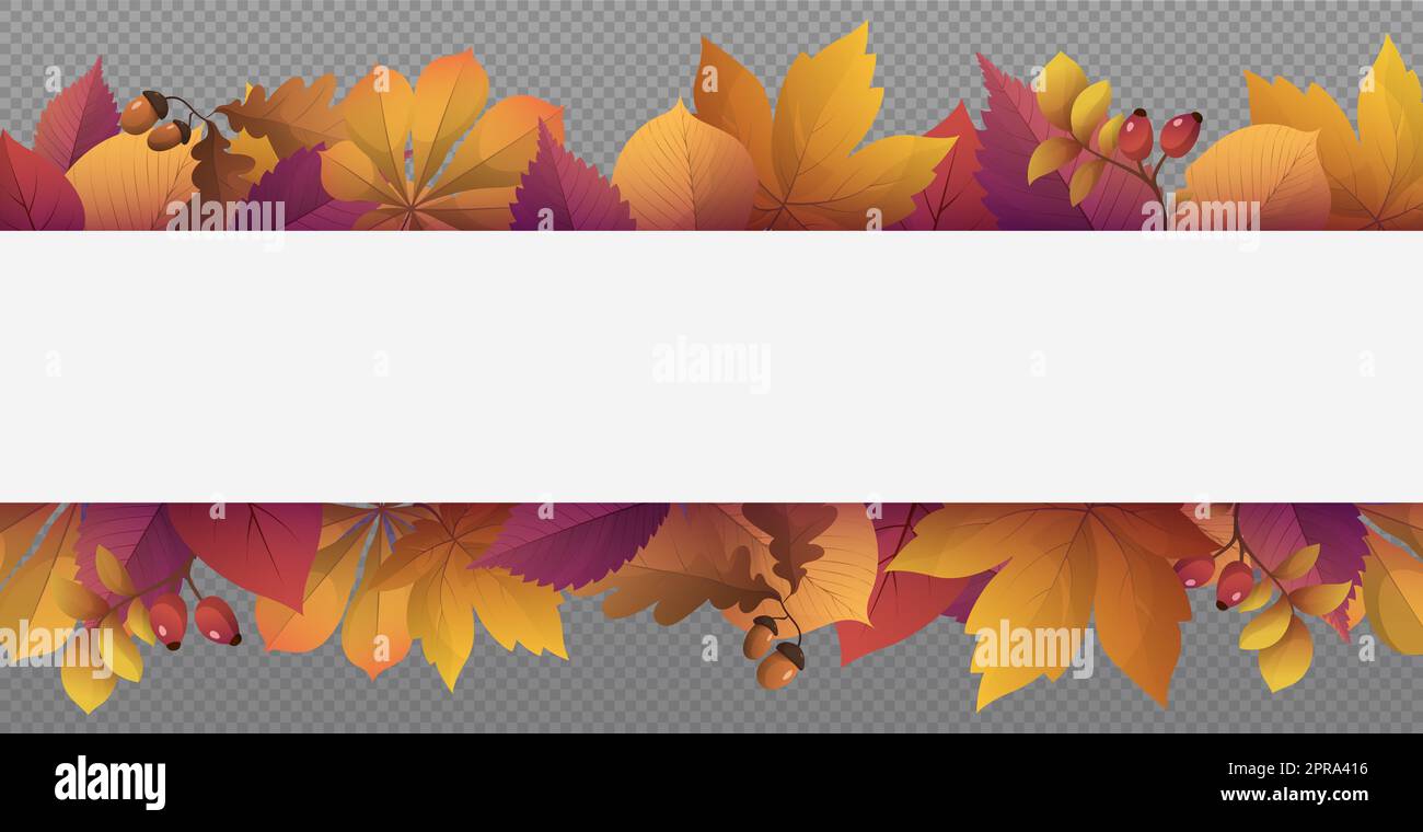 Autumn web template transparent background with a place for your text ...