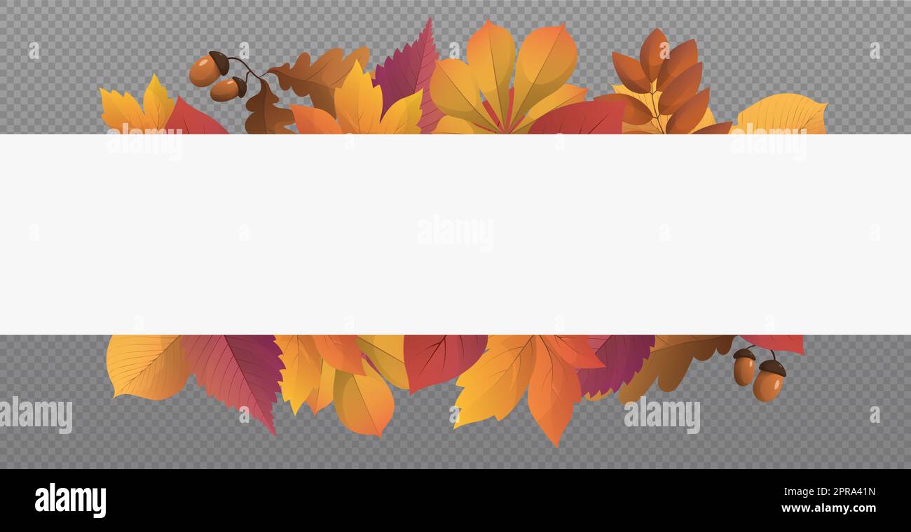 Autumn web template transparent background with a place for your text ...
