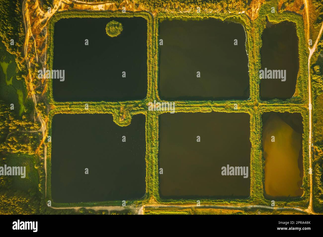 Aerial View Retention Basins, Wet Pond, Wet Detention Basin Or ...