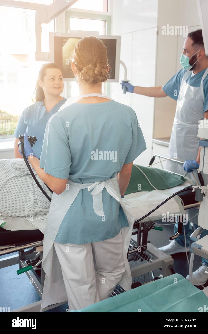 doctors in internal department of hospital performing endoscopy Stock ...