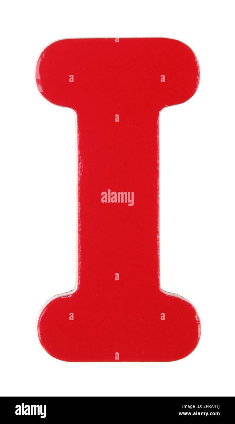 Upper case I magnetic letter on white with clipping path Stock Photo ...