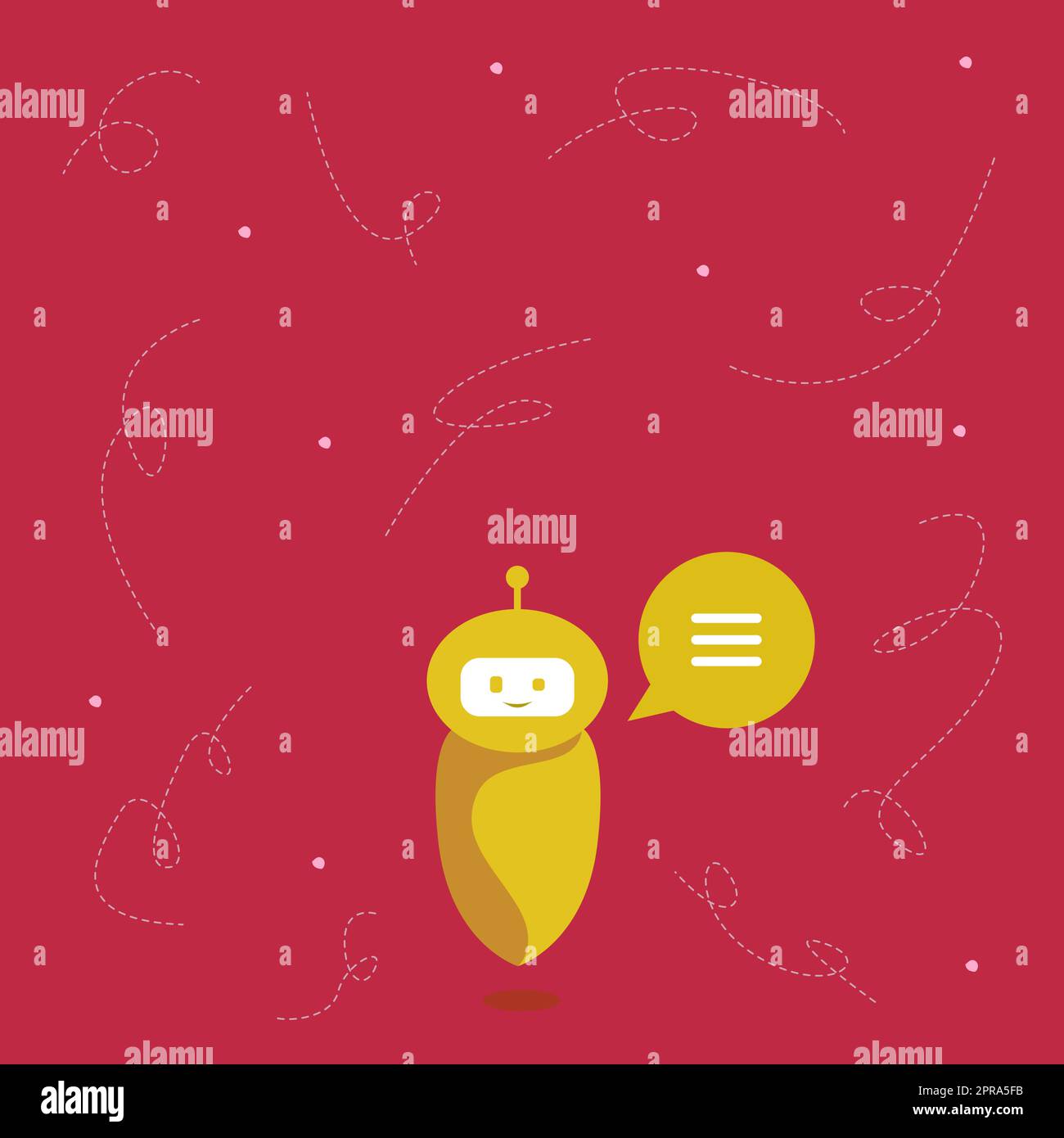 Cute Floating Robot Telling Us New Wonderful Information In A Chat ...