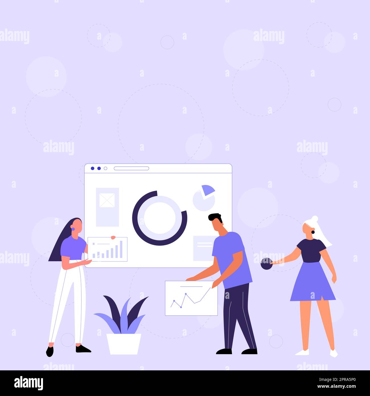 Illustration Of Employee Helping Together Sharing New Wonderful Ideas ...