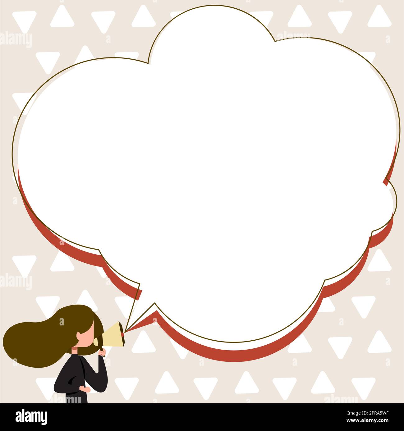 Woman Talking Through Megaphone Making New Announcement With Large ...