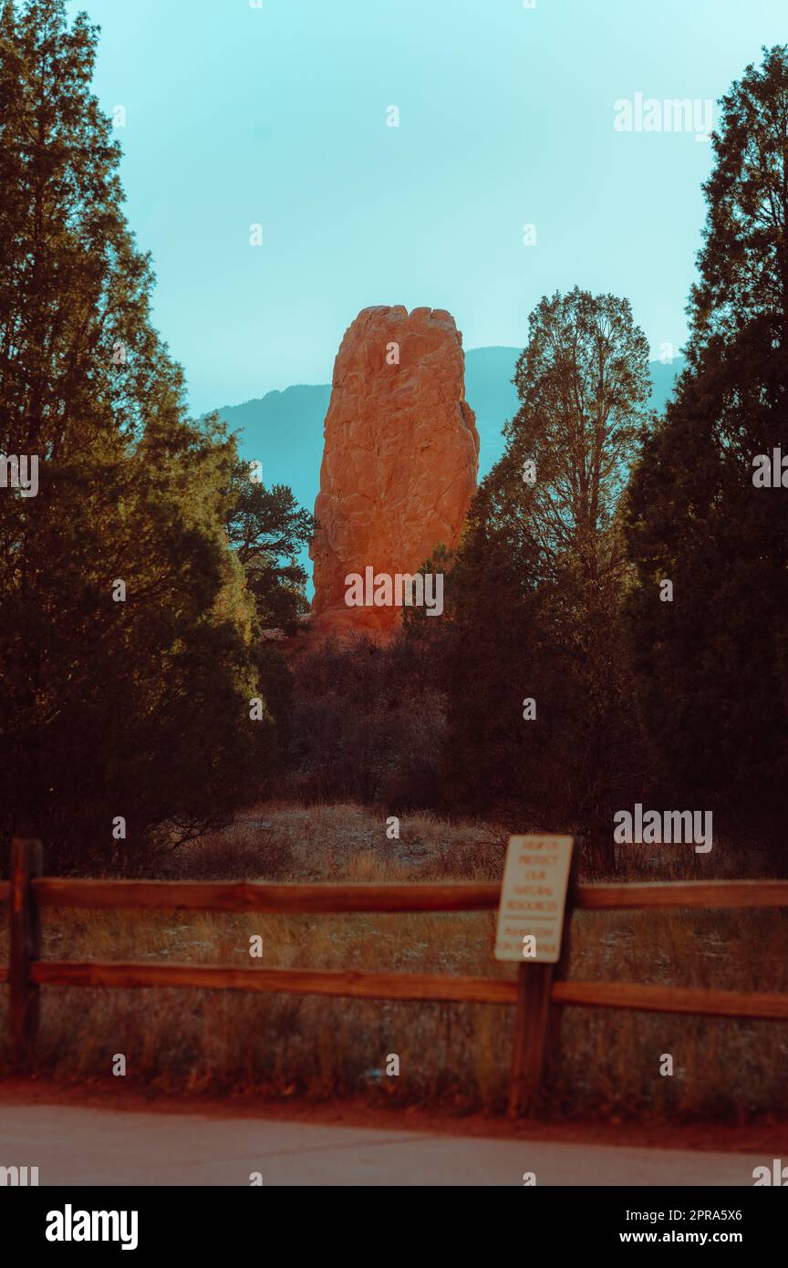 Sunset in Garden of the Gods Park Stock Photo - Alamy
