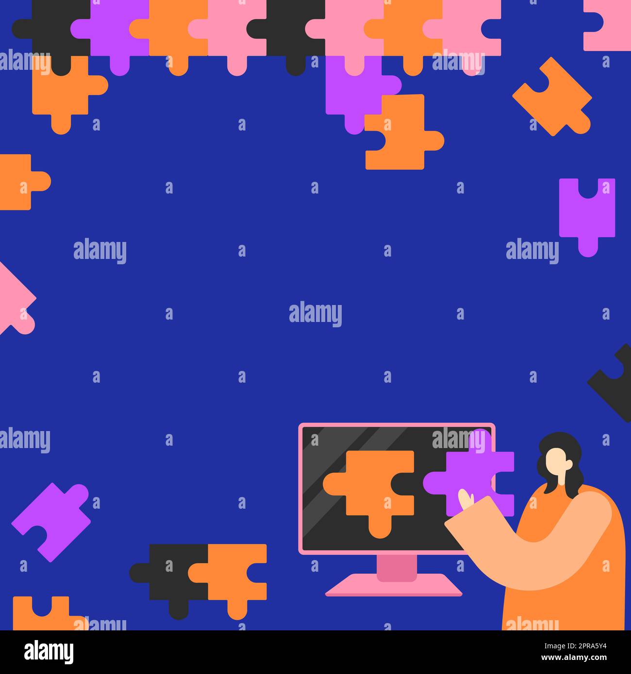 Lady Holding Puzzle Piece Representing Innovative Problem Solving Ideas ...