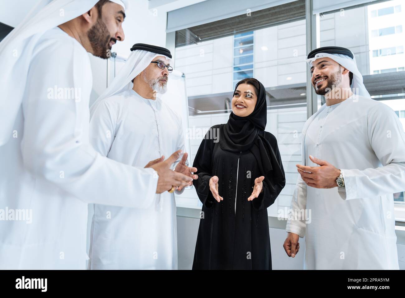 Group of middle-eastern corporate business people wearing traditional ...