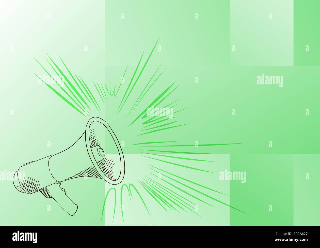Illustration Of A Loud Megaphone Speaker Making New Announcements. Line ...