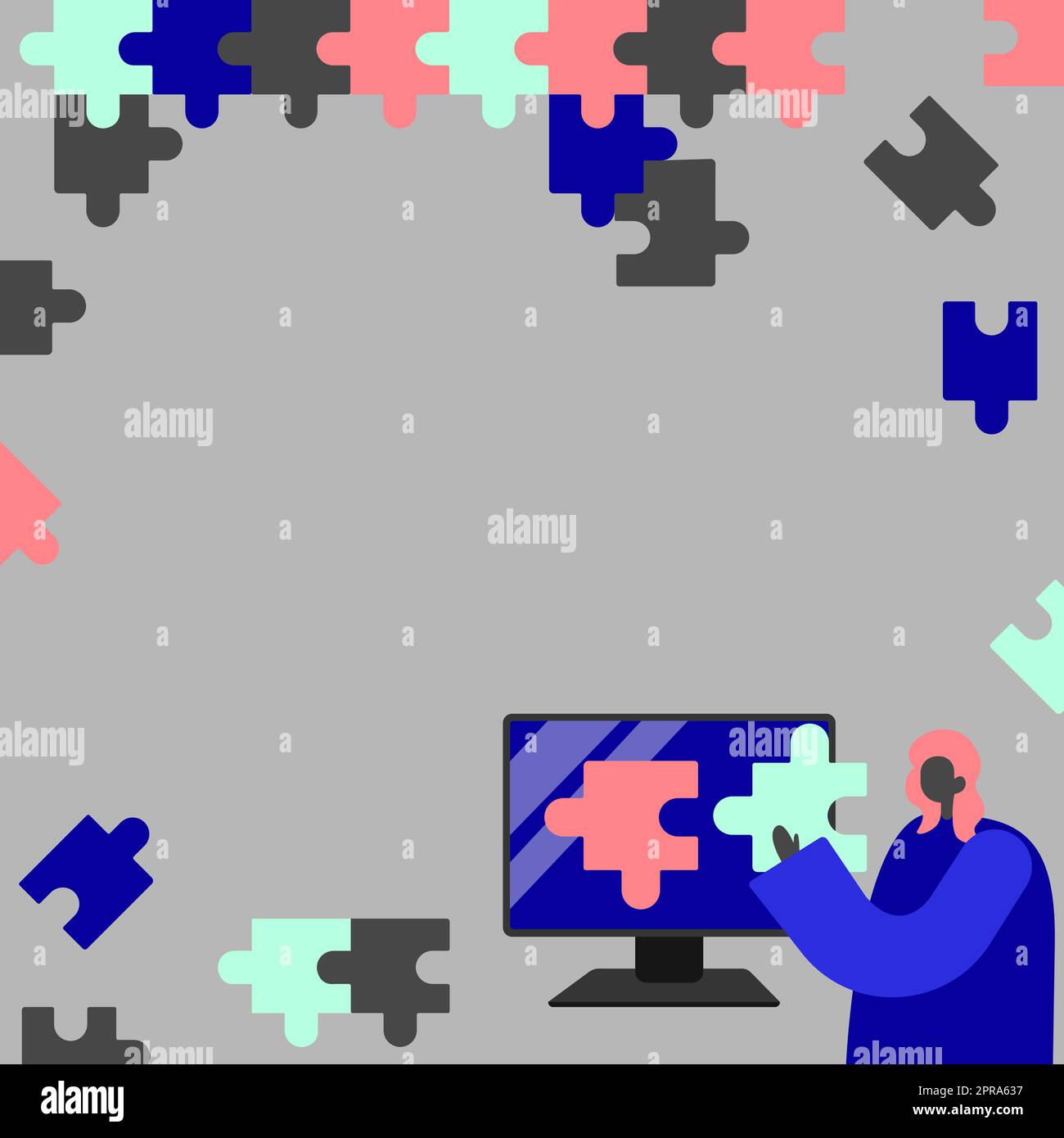 Lady Holding Puzzle Piece Representing Innovative Problem Solving Ideas ...