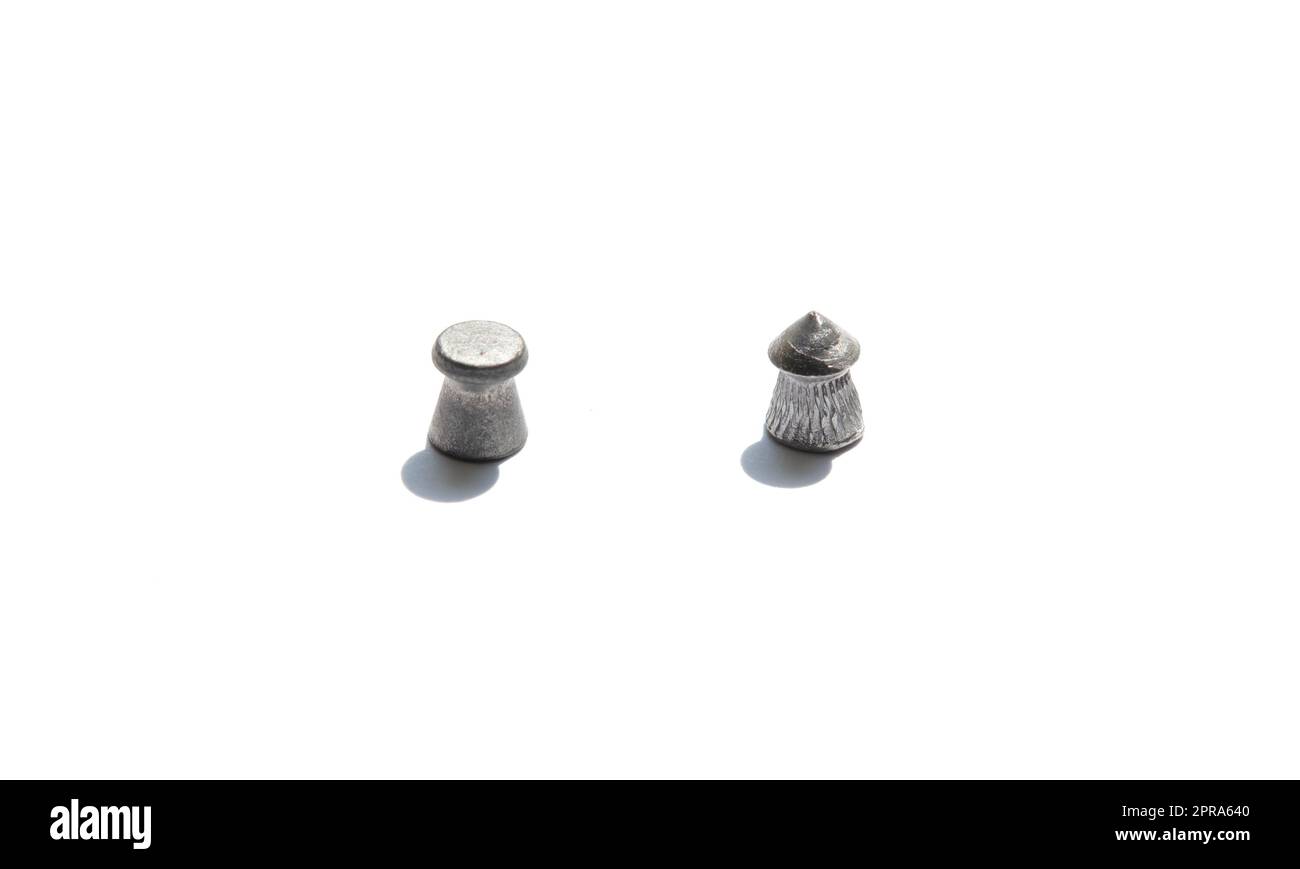 Two different kinds of metal pellets, pneumatic gun ammo, pointy and ...