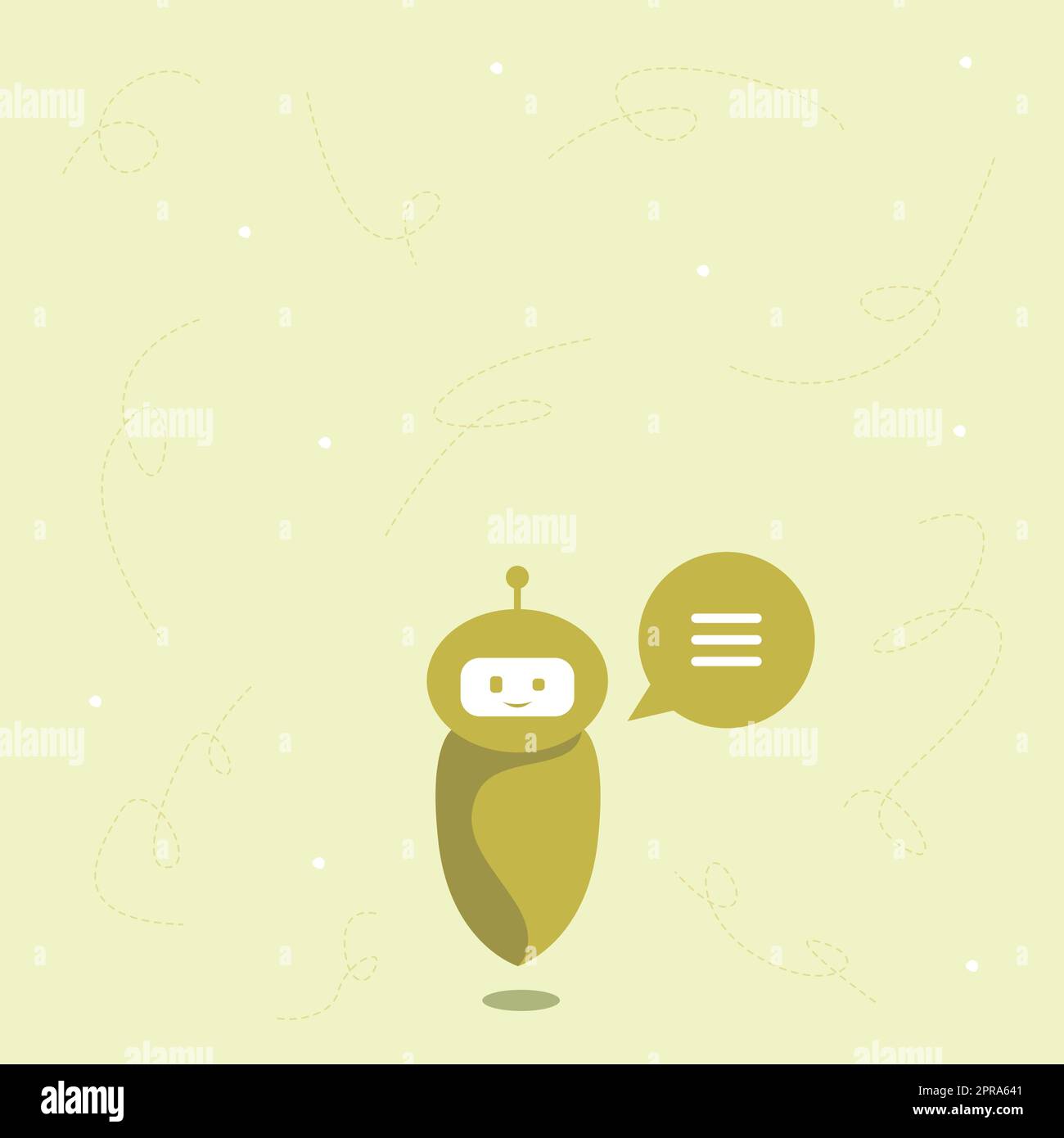 Cute Floating Robot Telling Us New Wonderful Information In A Chat ...