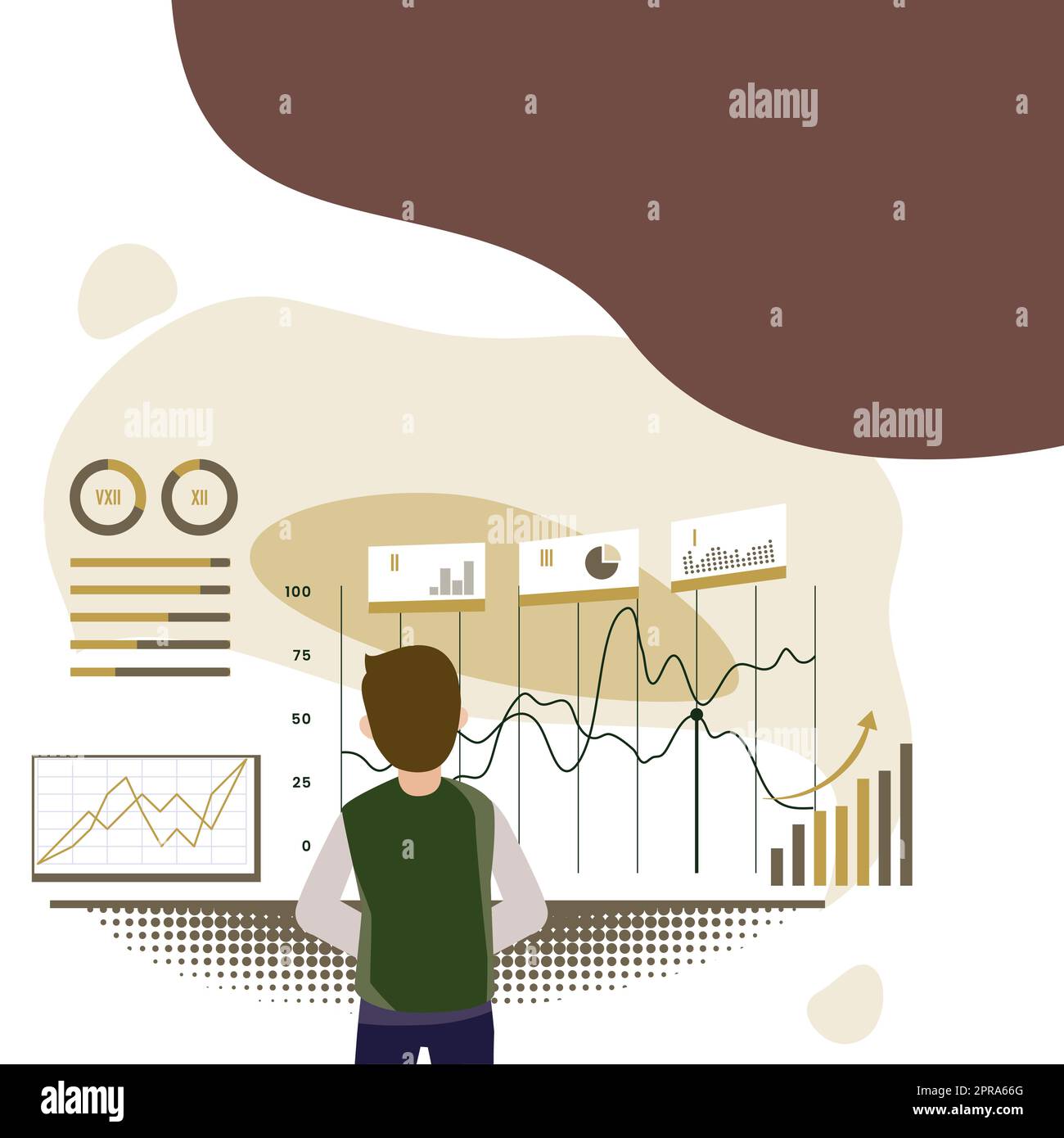 Businessman Looking At A Chart And Presenting Crucial Graphs And Charts ...