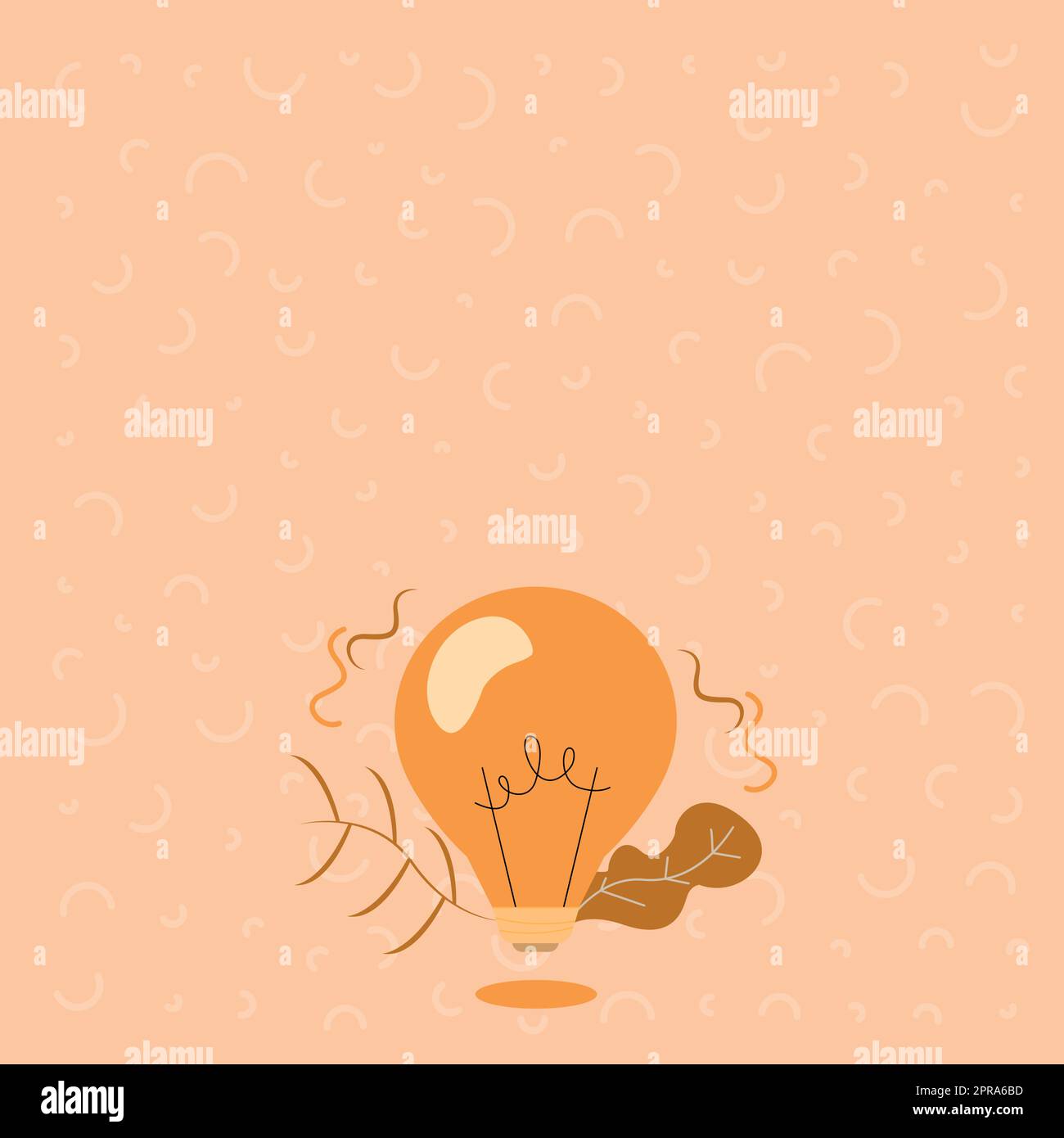 Illuminated Light Bulb Drawing With Plants Shell Showing Technology ...