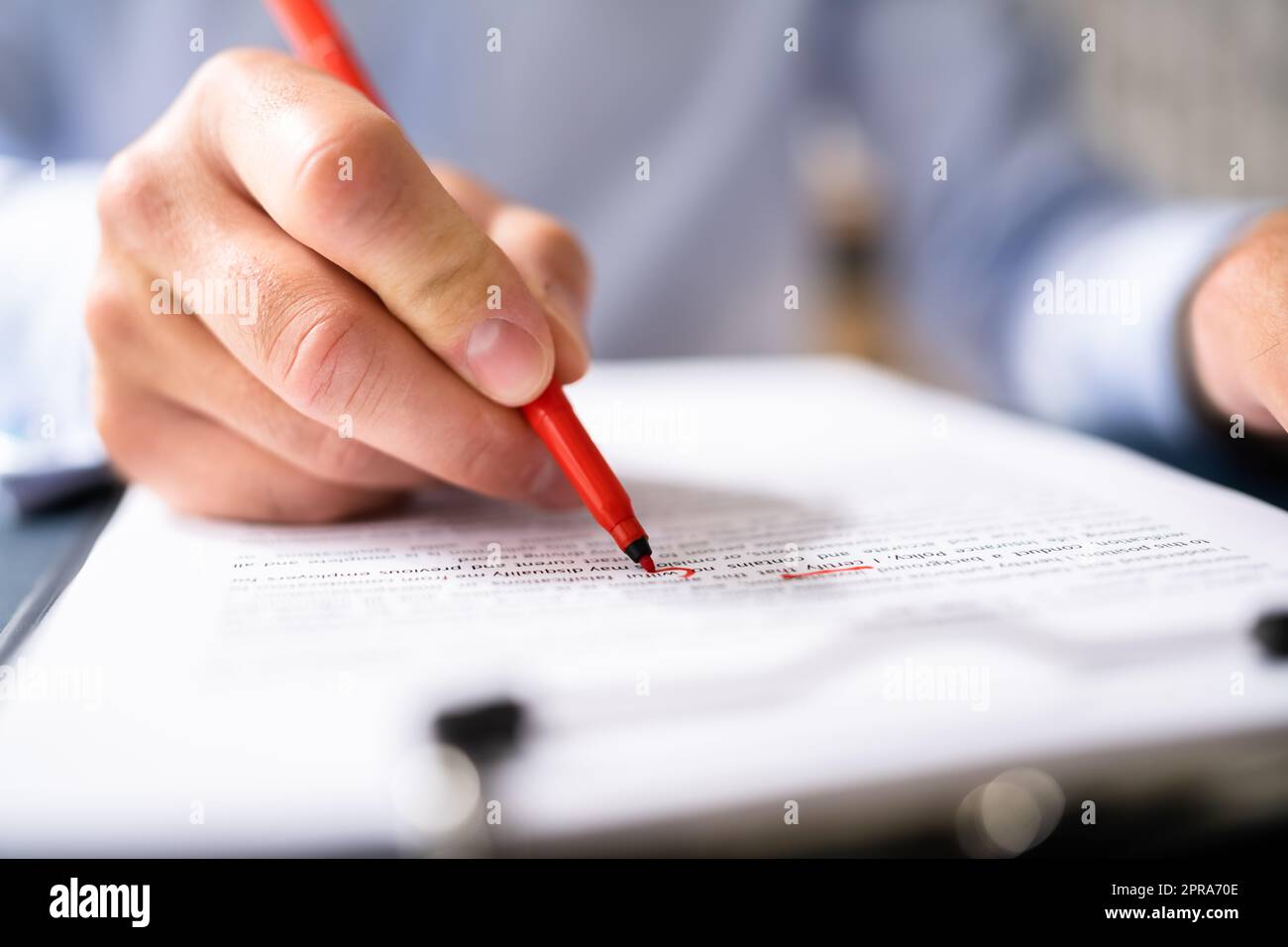 Correcting Spell And Grammar Mistake Stock Photo - Alamy