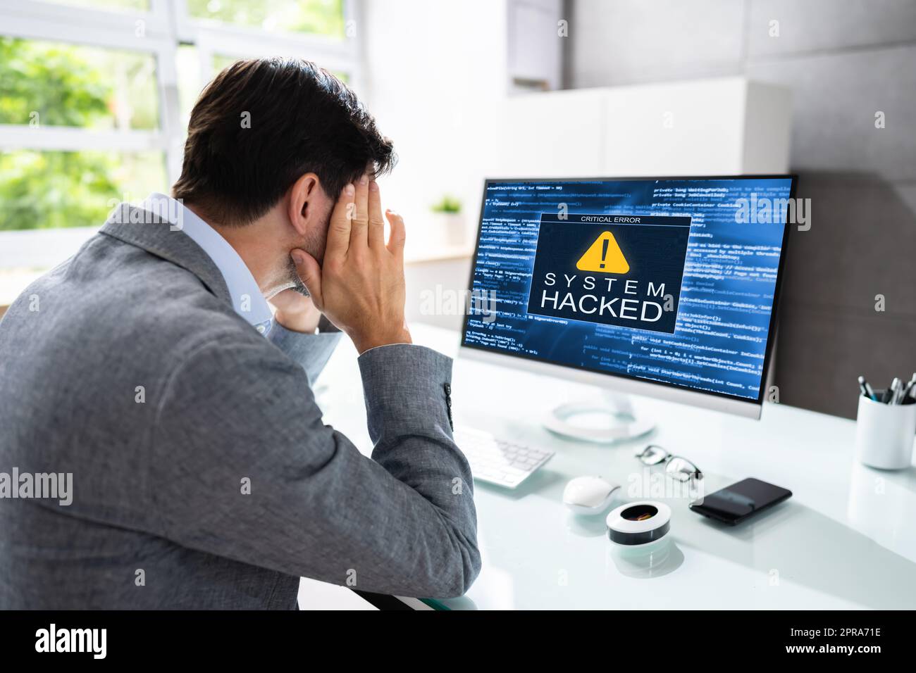 Ransomware Malware Attack. Business Computer Hacked Stock Photo - Alamy