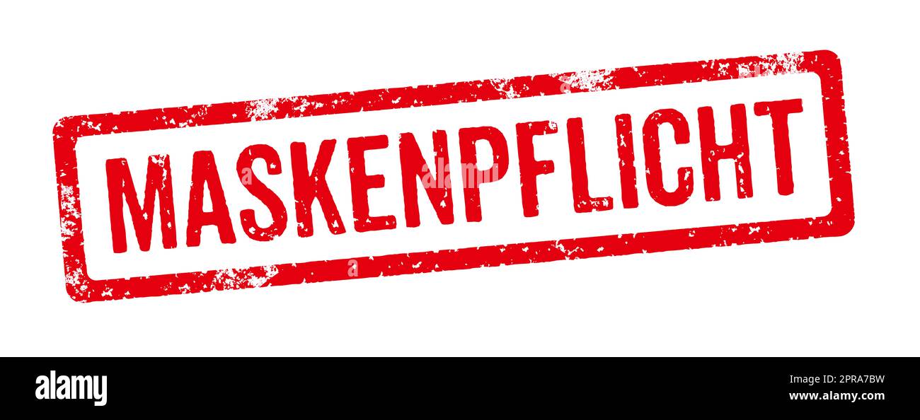 Red stamp - Face masks mandatory in german - Maskenpflicht Stock Photo ...