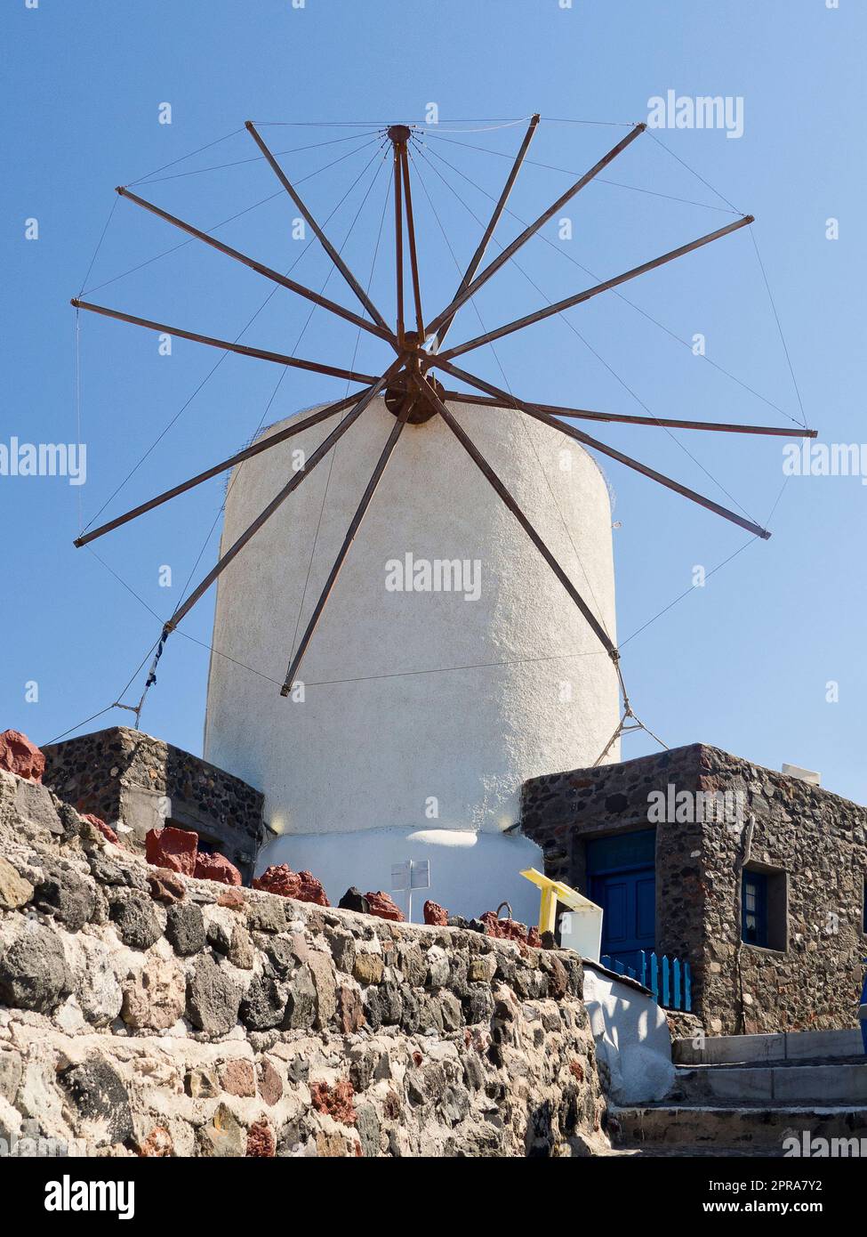 Greece, Santorini - Windmill in the Old Town of Oia Stock Photo - Alamy