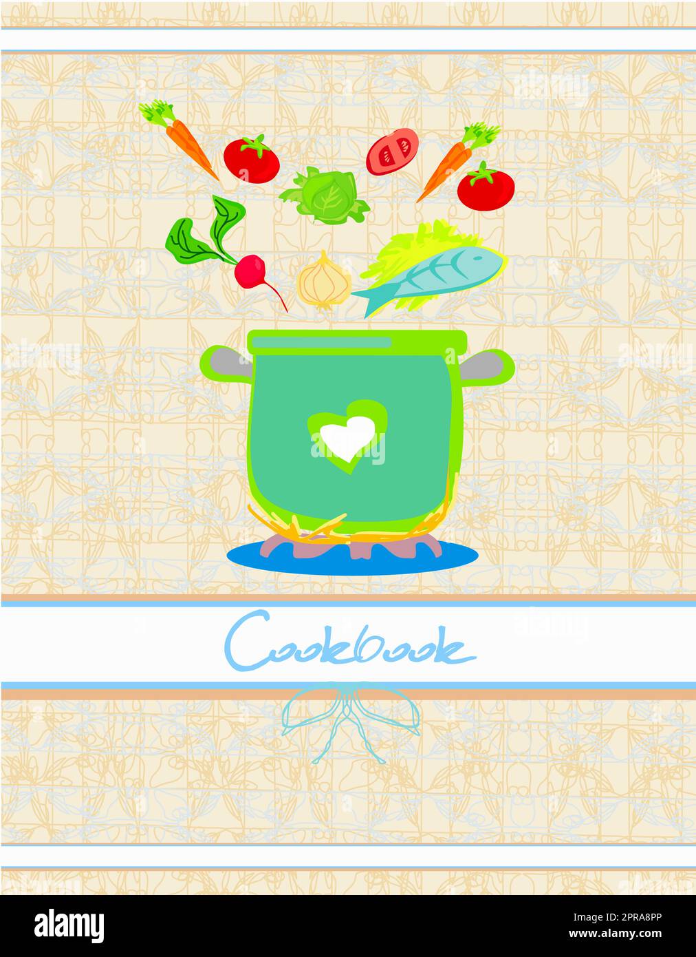 cooking book cover. vector illustration Stock Photo - Alamy