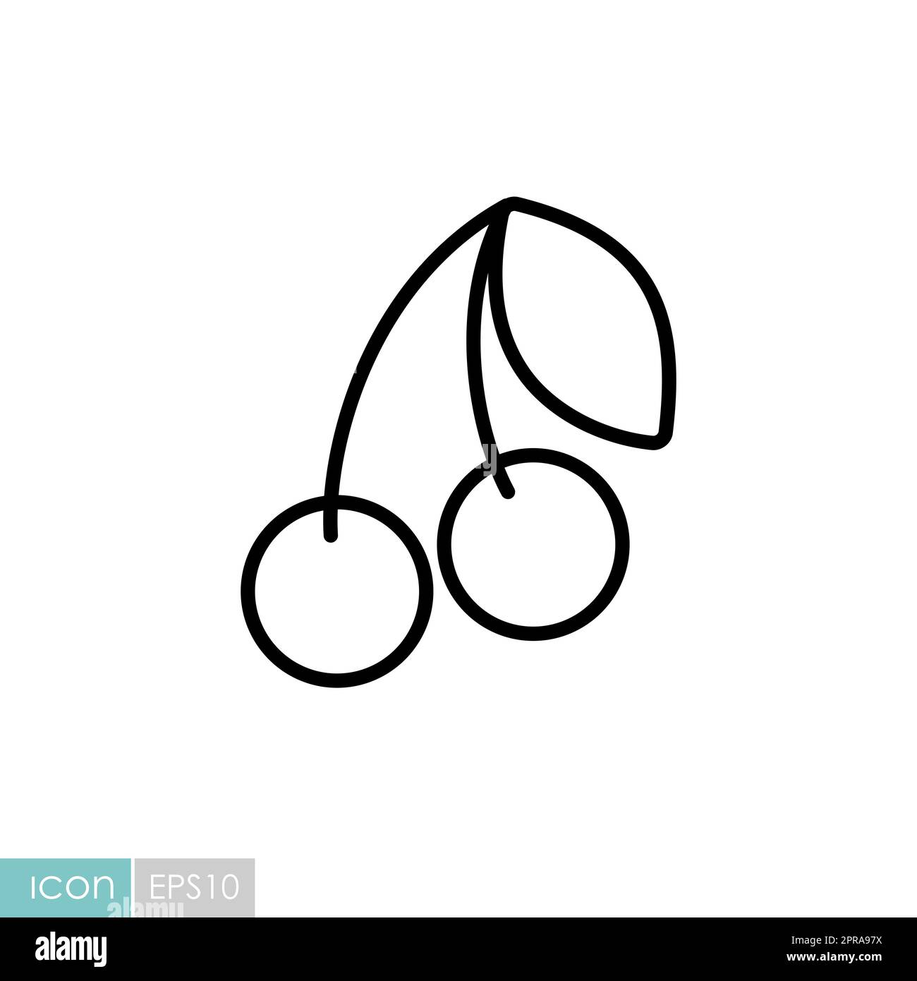Cherry vector icon. Graph symbol for food and drinks web site, apps ...