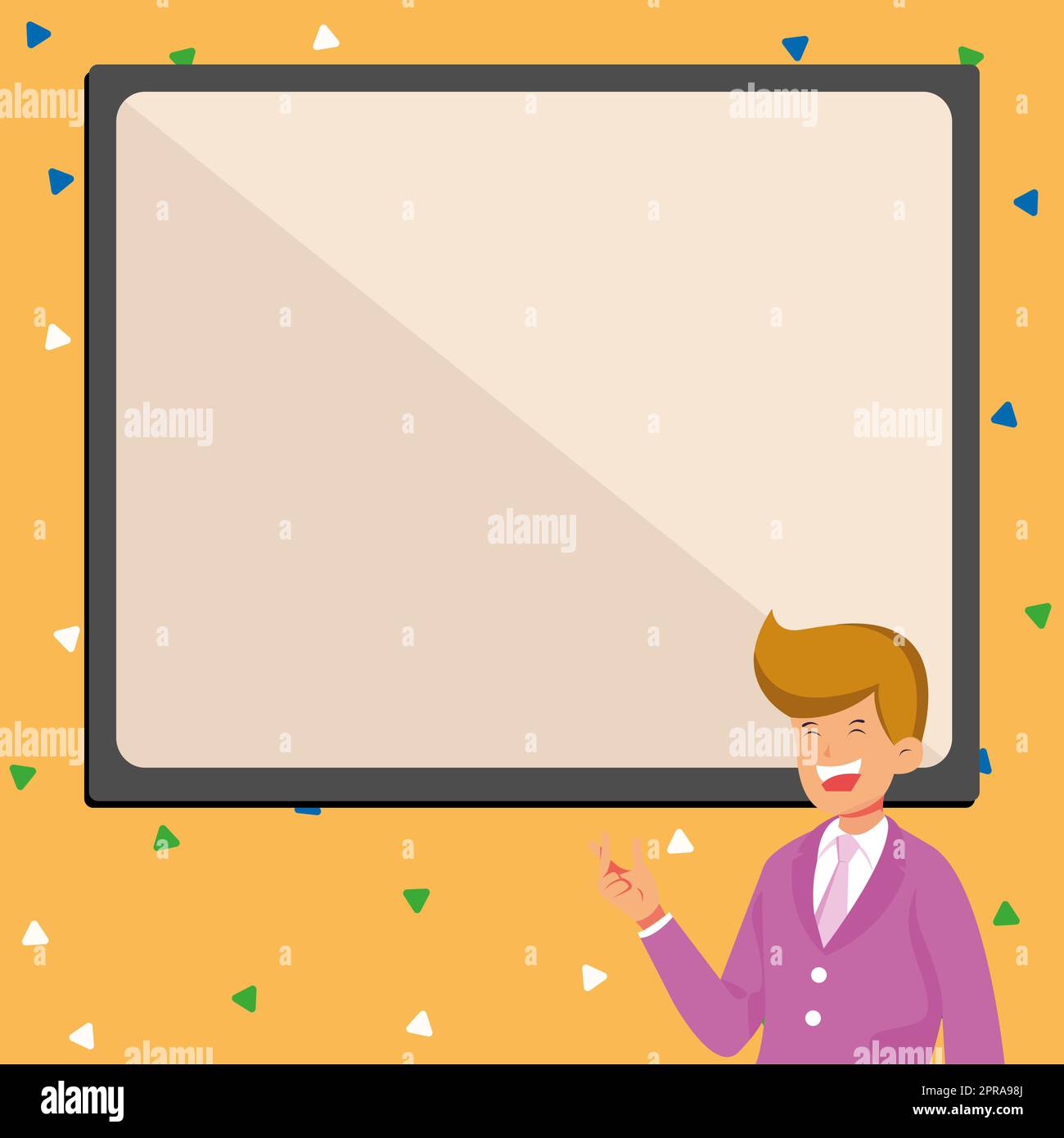 Instructor Drawing Pointing Stick On Empty Whiteboard While Holding Cup ...