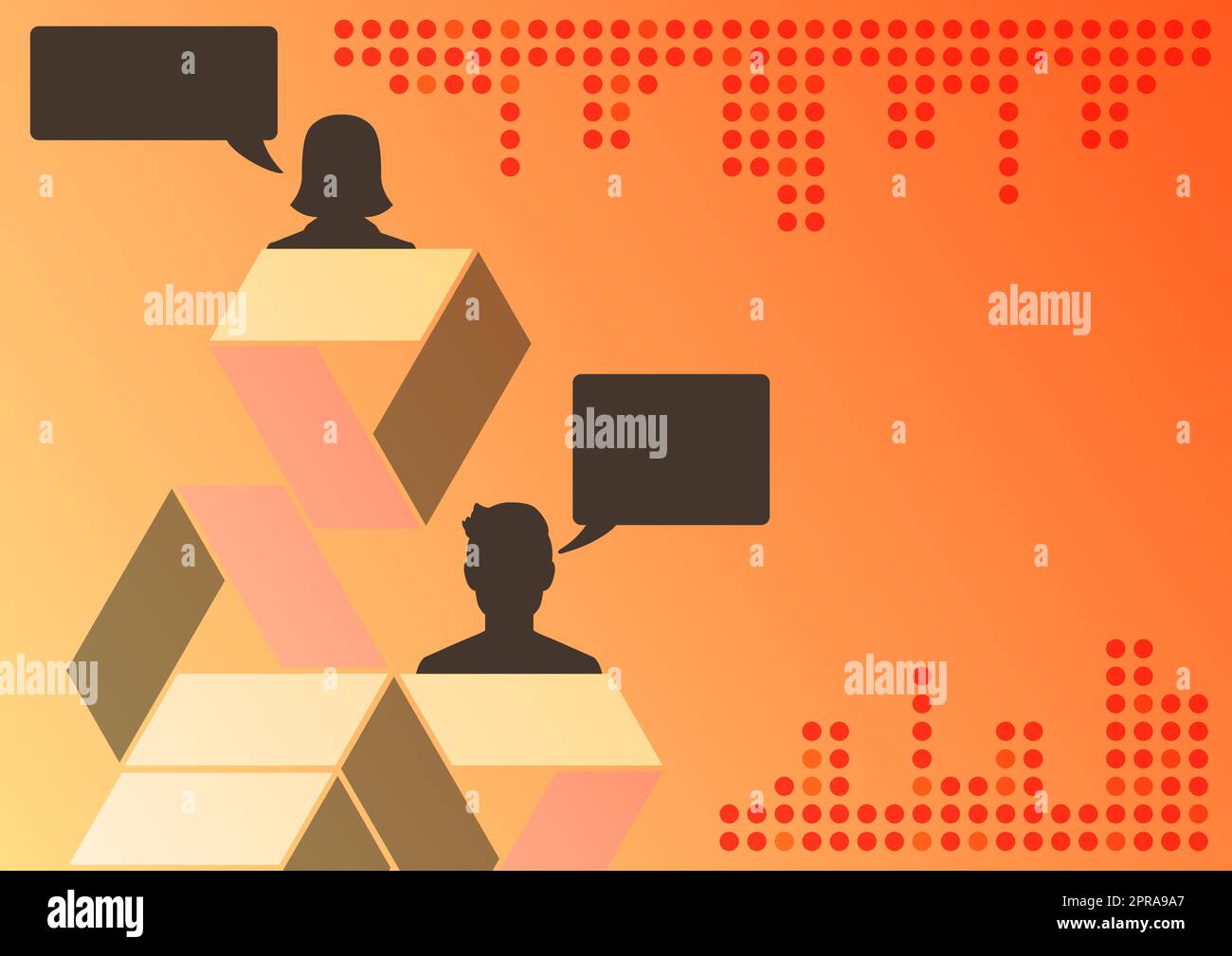 Triangle symbol representing successful online communication colleagues ...