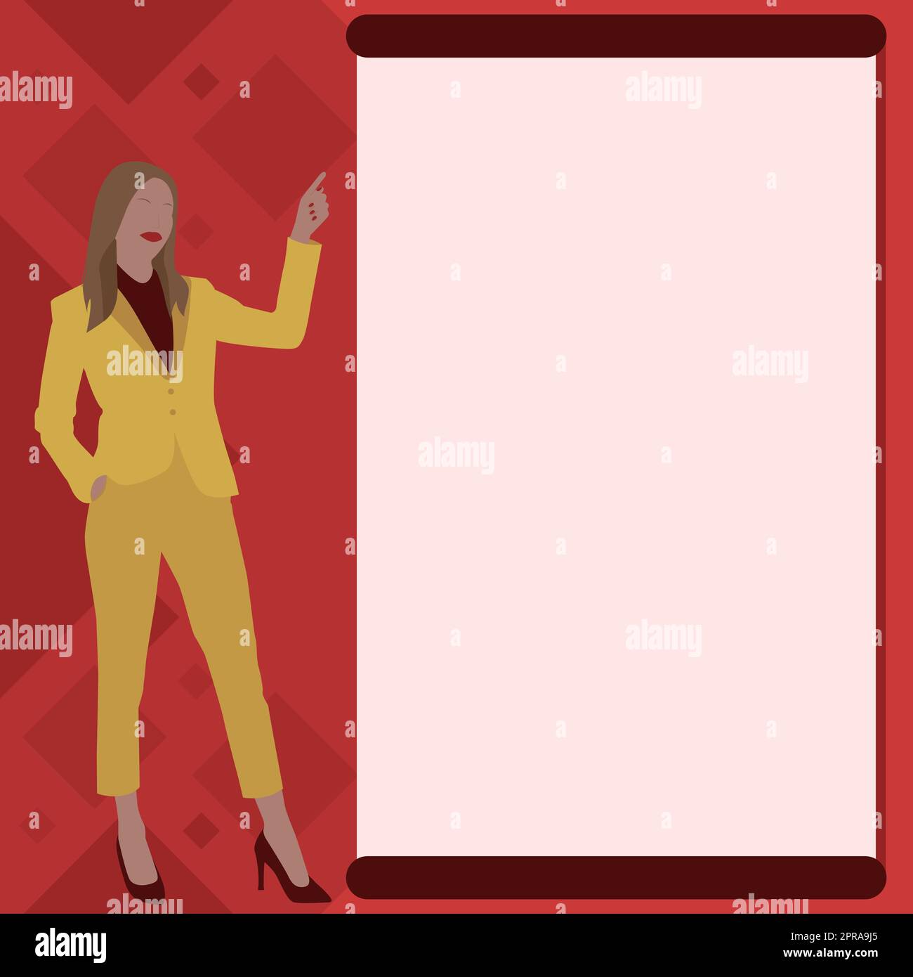 Young woman pointing copy Stock Vector Images - Alamy