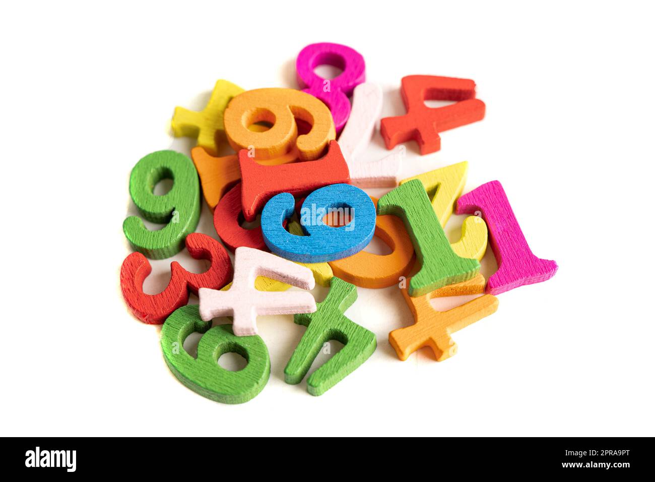 Math number colorful on white background, education study mathematics ...