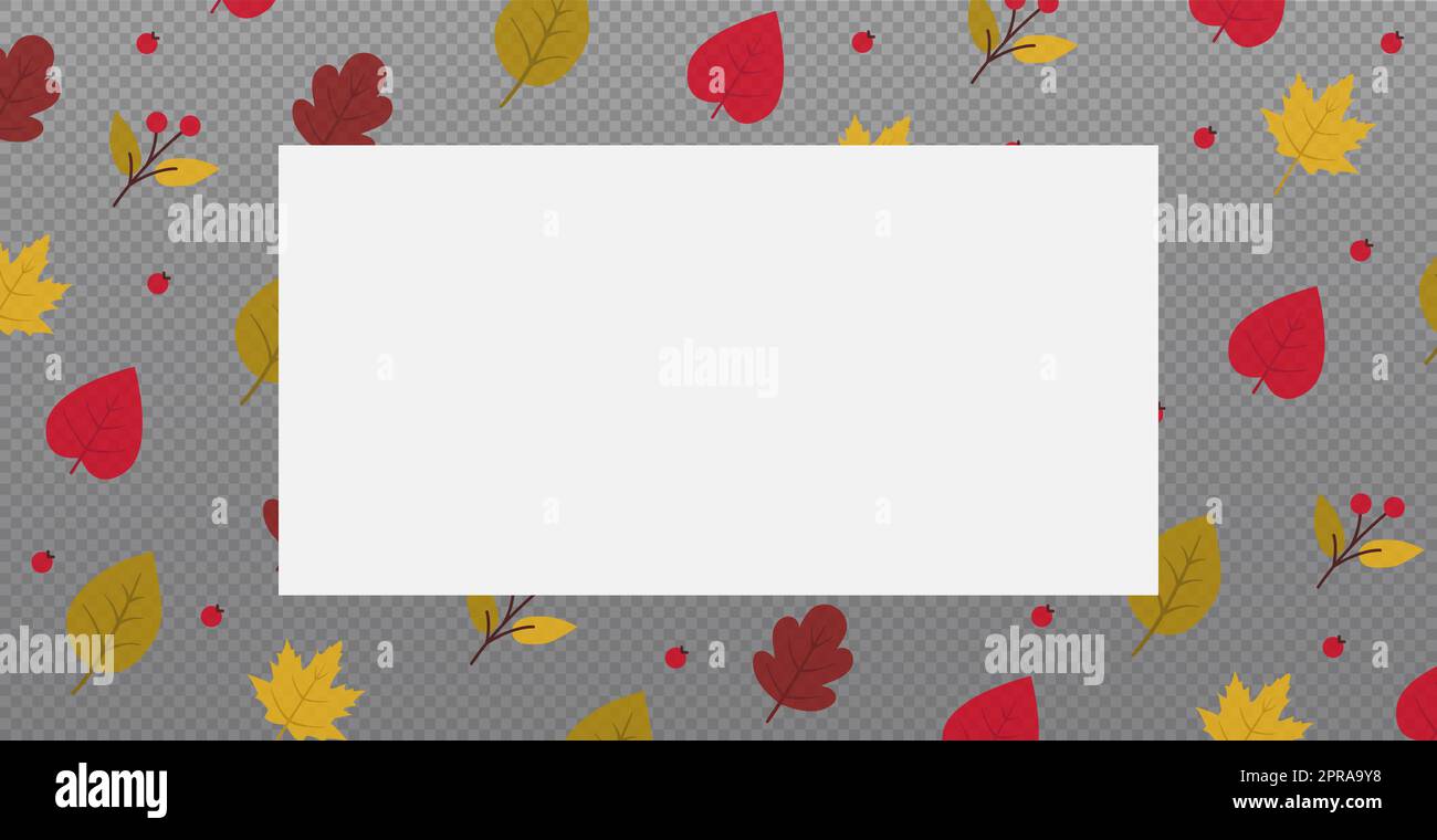 Autumn web template transparent background with a place for your text ...