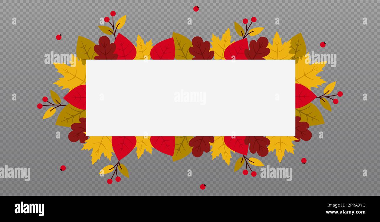 Autumn web template transparent background with a place for your text ...