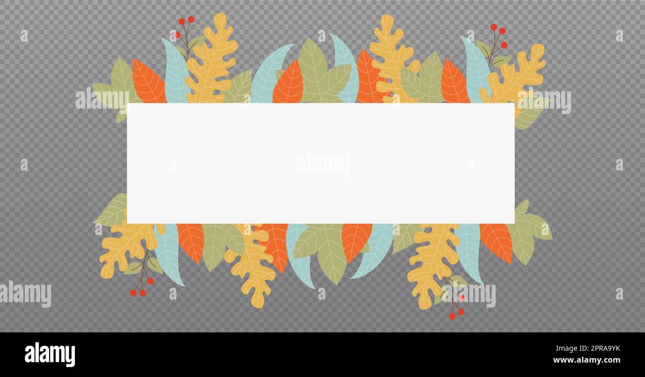 Autumn web template transparent background with a place for your text ...