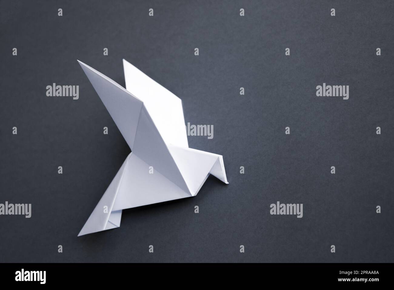White paper dove origami isolated on a grey background Stock Photo - Alamy
