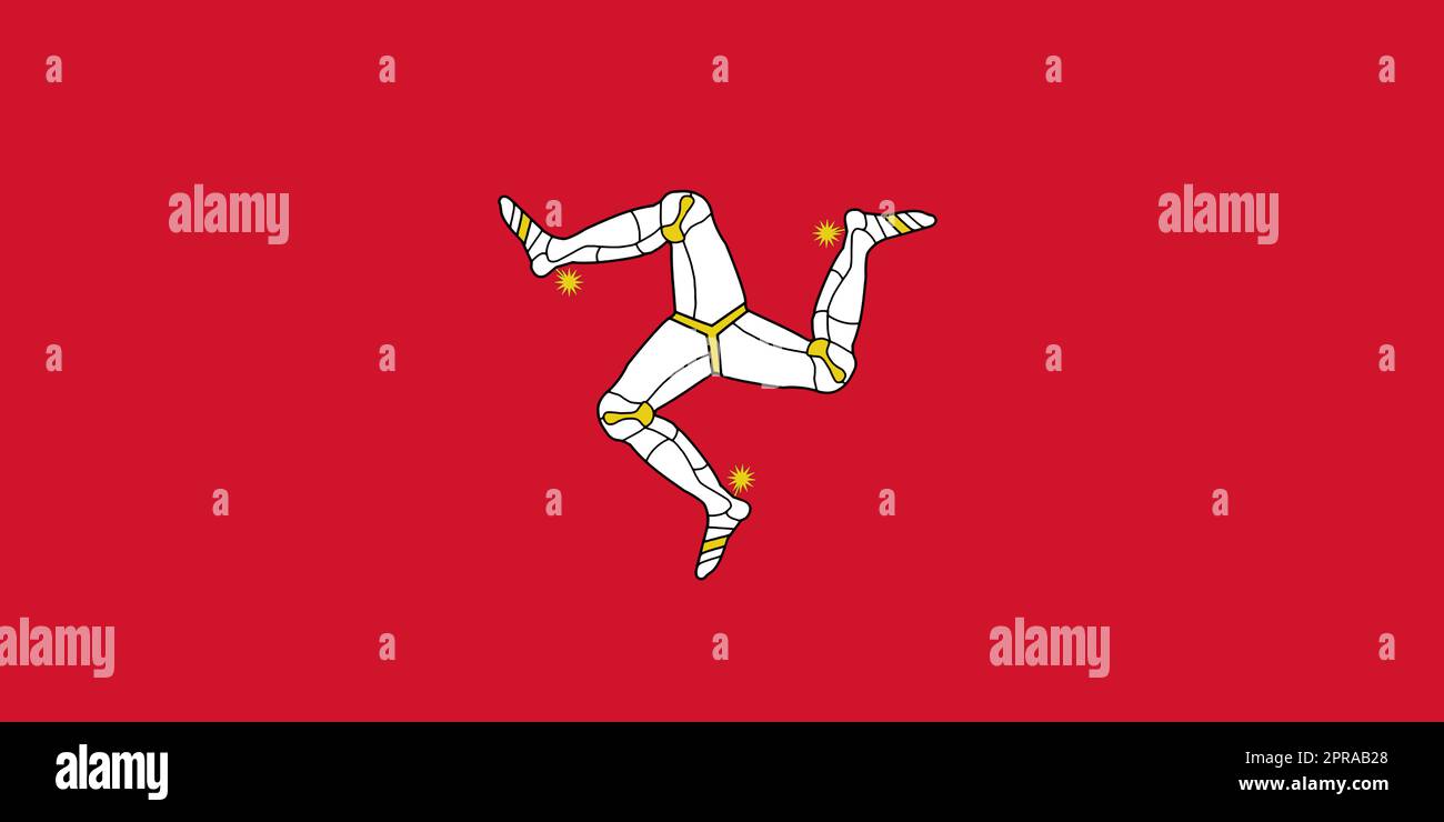 An An Isle of Man flag background illustration red white triskelion ...