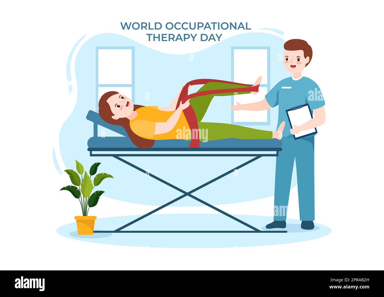 World Occupational Therapy Day Celebration Hand Drawn Cartoon Flat ...