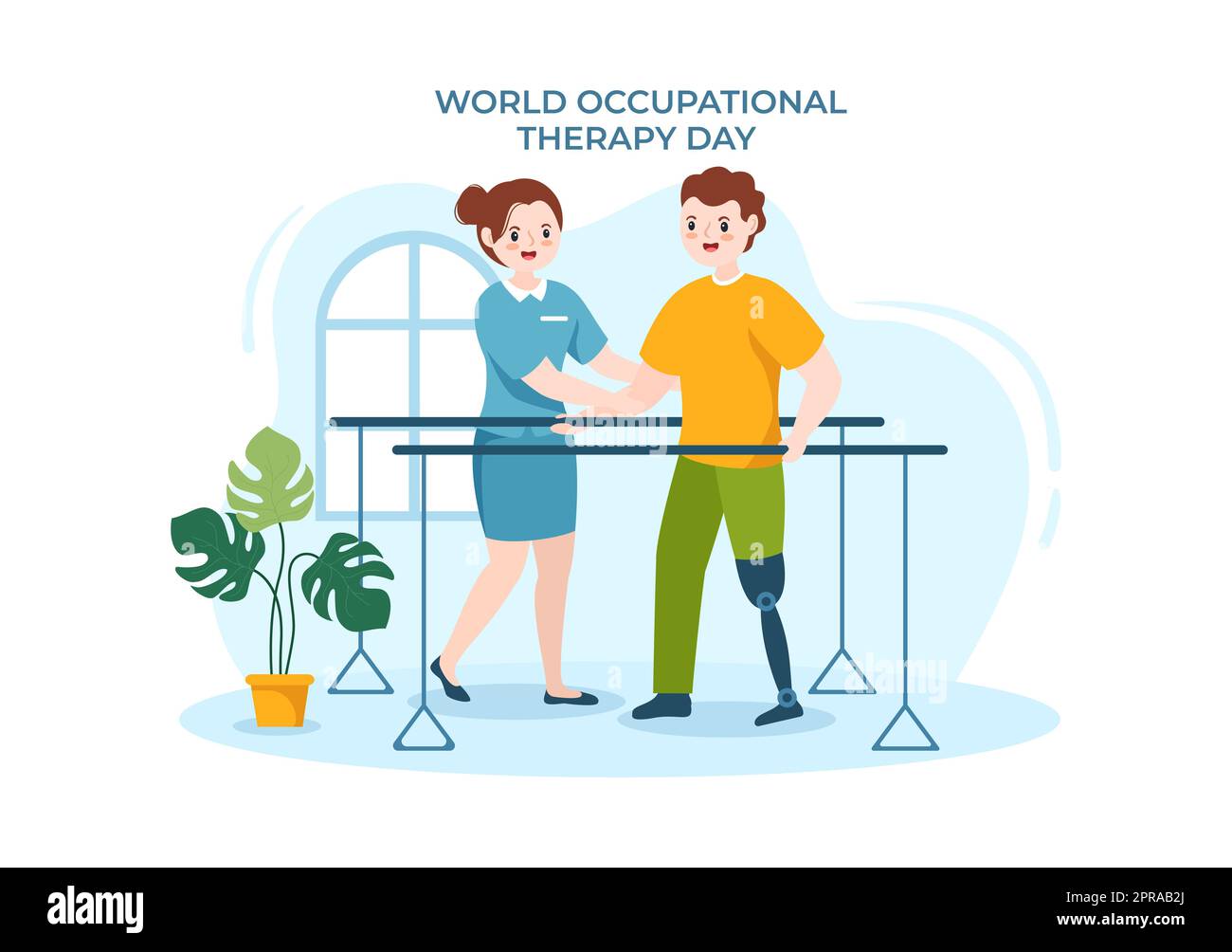 World Occupational Therapy Day Celebration Hand Drawn Cartoon Flat ...