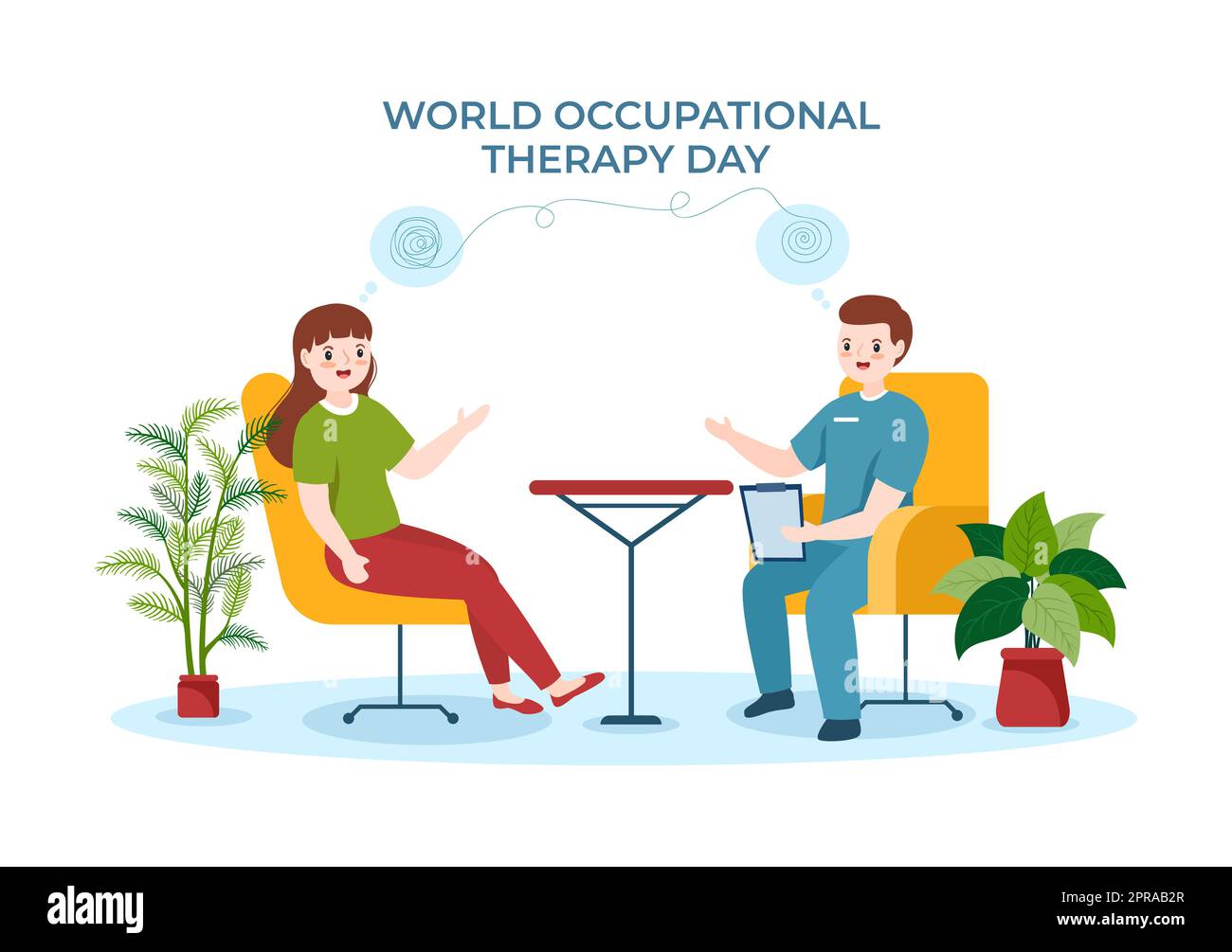 World Occupational Therapy Day Celebration Hand Drawn Cartoon Flat ...