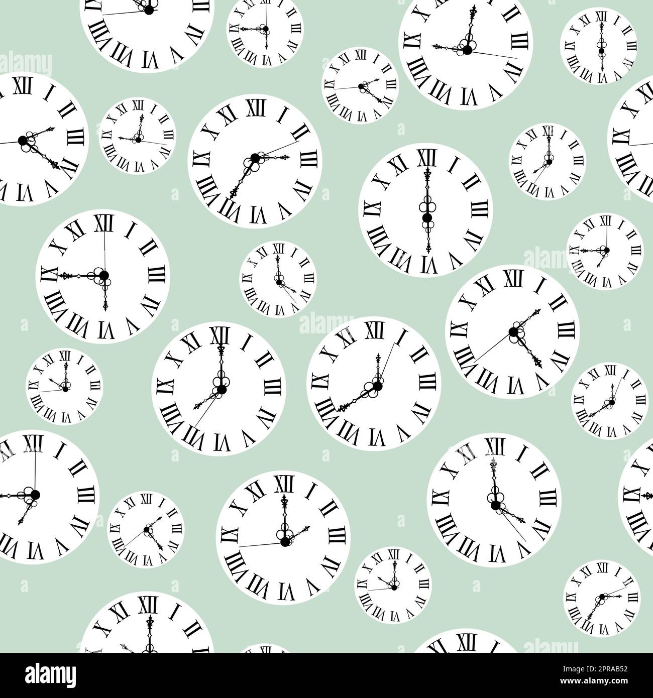 Vintage seamless pattern with wall clocks Stock Photo - Alamy