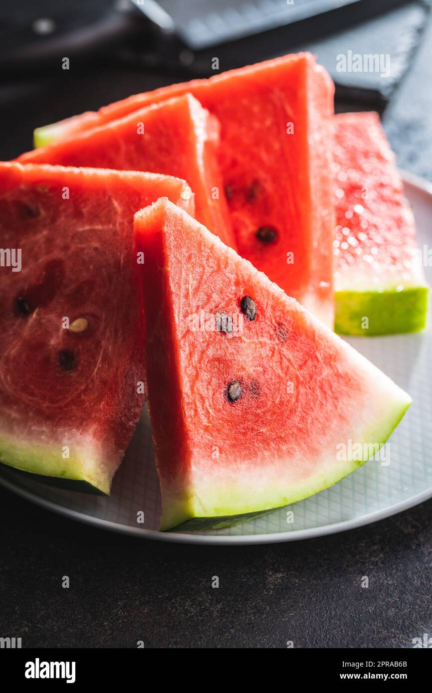 Half watermelon sliced plate hi-res stock photography and images - Alamy